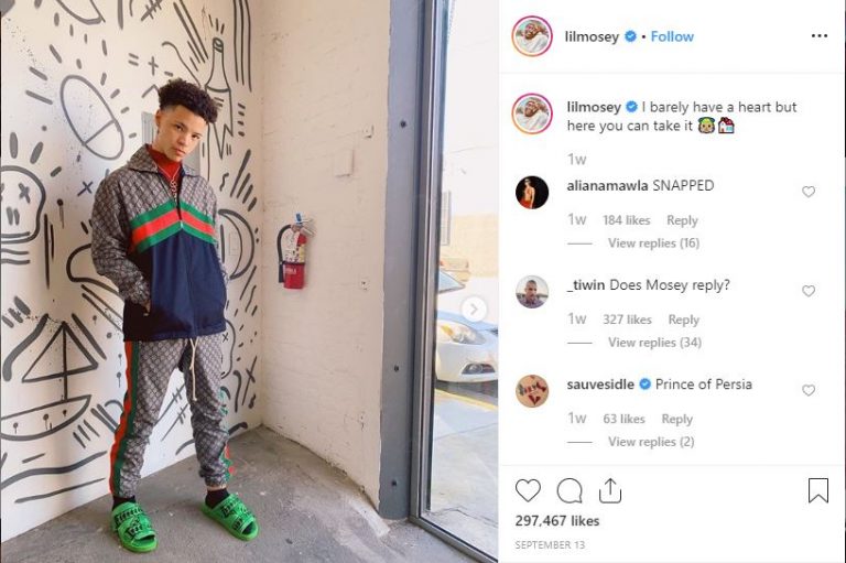American Rapper Lil Mosey has a net worth of $2 million