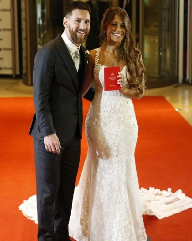 Antonella Roccuzzo- Lionel Messi's wife and mother of three kids.